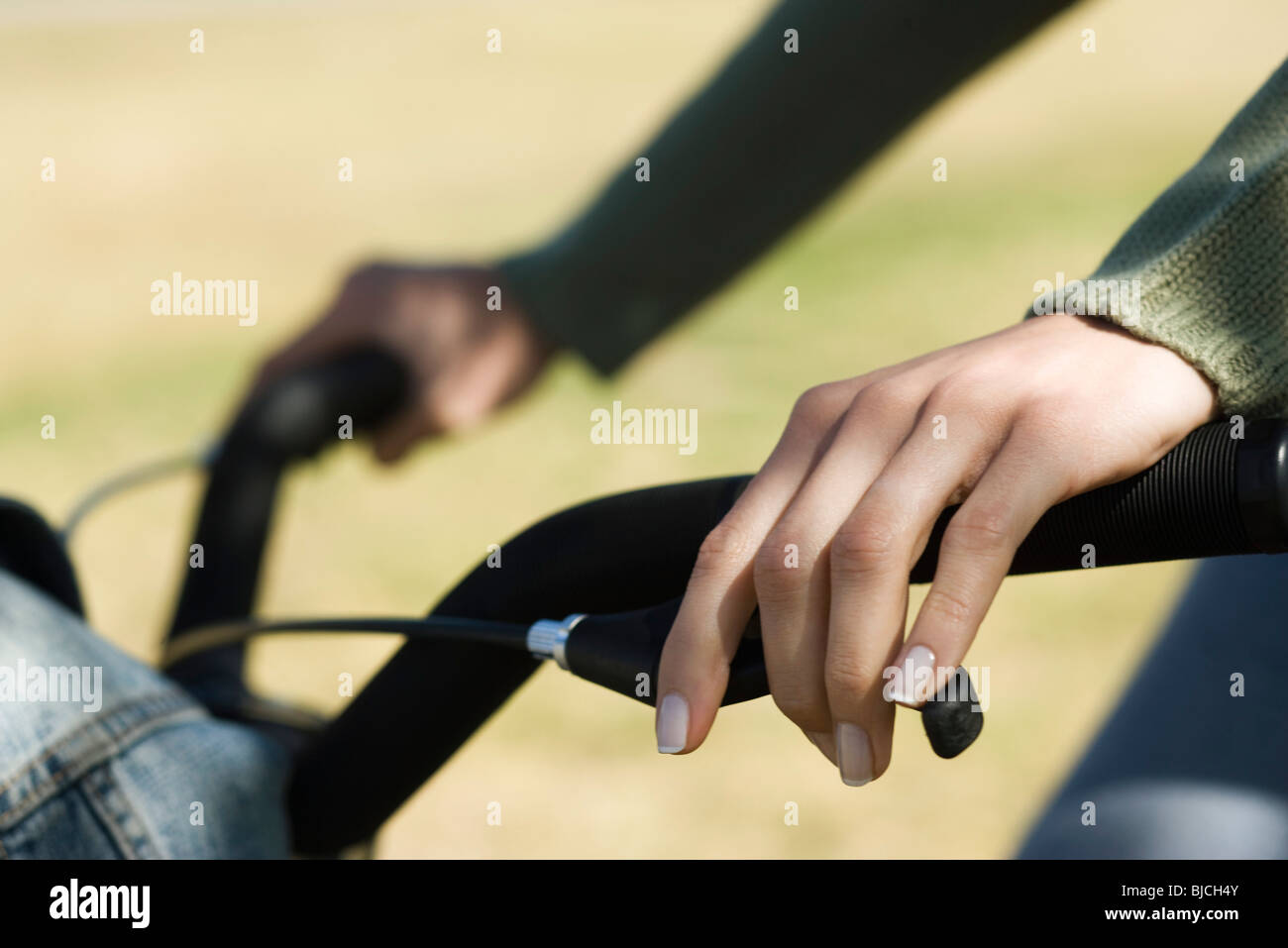 Hands holding handlebar bicycle High Resolution Stock Photography and ...