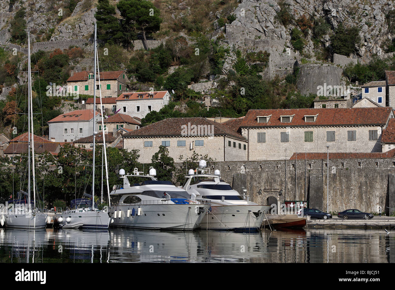 Kotor,old town,marina,harbour,Kotor Bay,Montenegro Stock Photo - Alamy