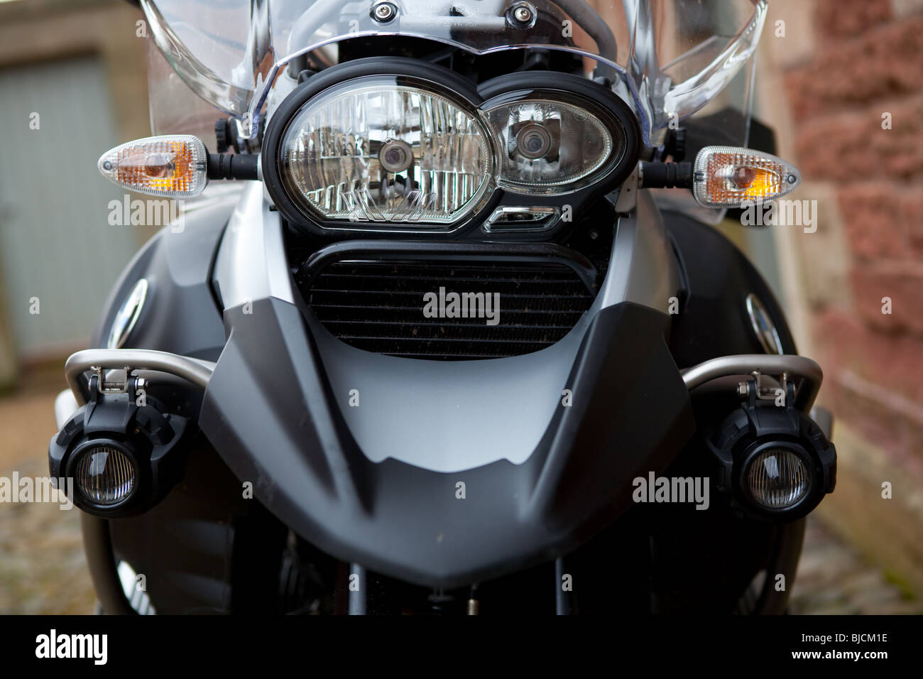 A close view of the front of a 2007 BMW 1200GS Adventure Motorcycle ...