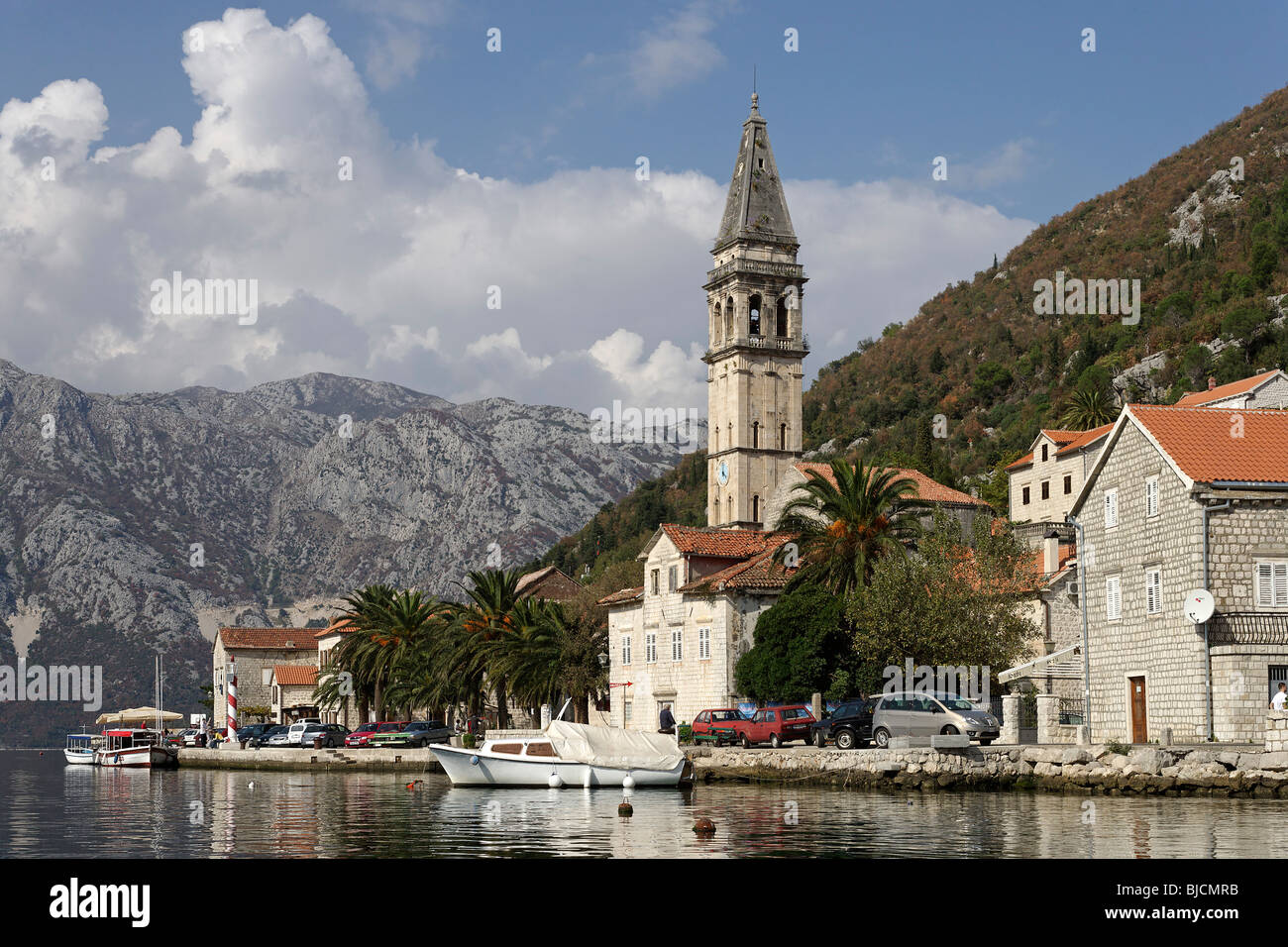 Perast,old town,St Nicholas Church,Kotor Bay,Montenegro Stock Photo - Alamy
