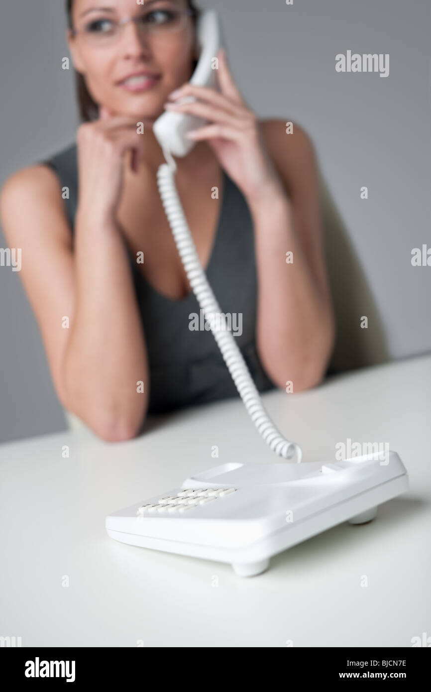 Successful business woman calling, focus on phone and hand Stock Photo ...
