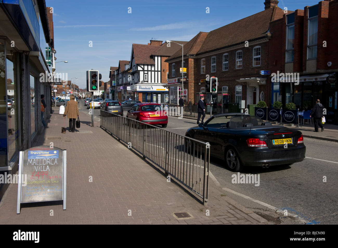 Traditional high street shops and shopping parade in Packhorse Road ...