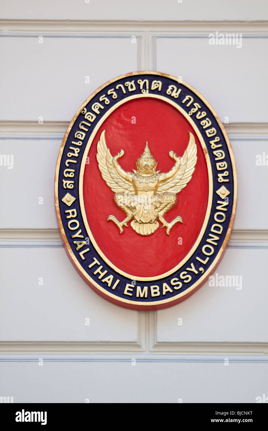 Plaque outside thai embassy in hi-res stock photography and images - Alamy