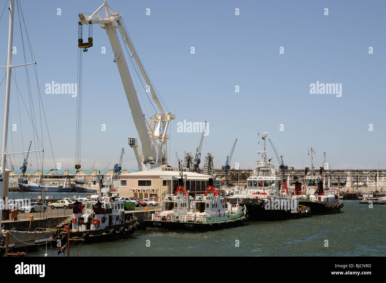 Port of Cape Town South Africa ocean going tugs and a large floating ...
