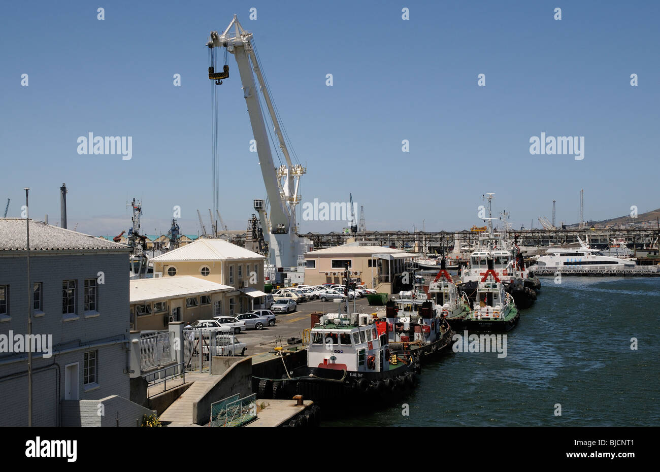 Port of Cape Town South Africa ocean going tugs and a large floating ...