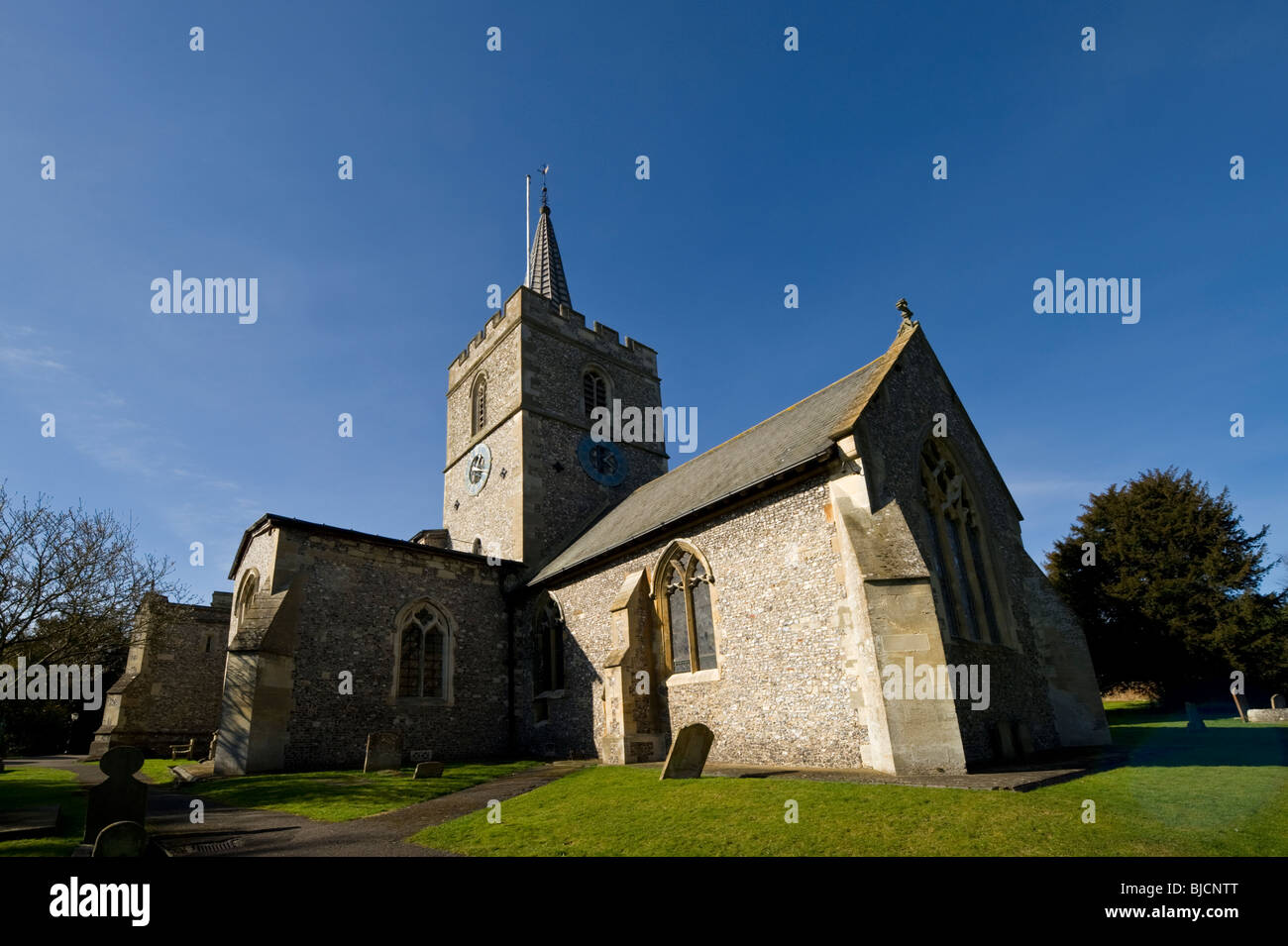St Mary's parish church Chesham town Buckinghamshire UK against a clear ...