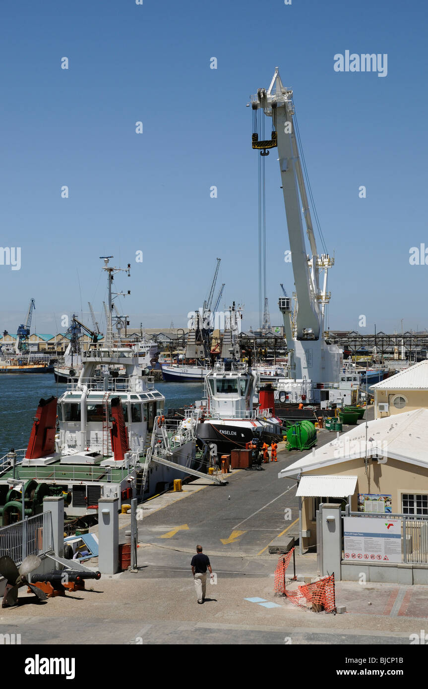 Port of Cape Town South Africa ocean going tugs and a large floating ...