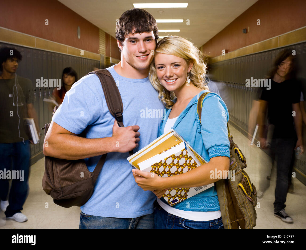 Teenage couple at school Stock Photo - Alamy