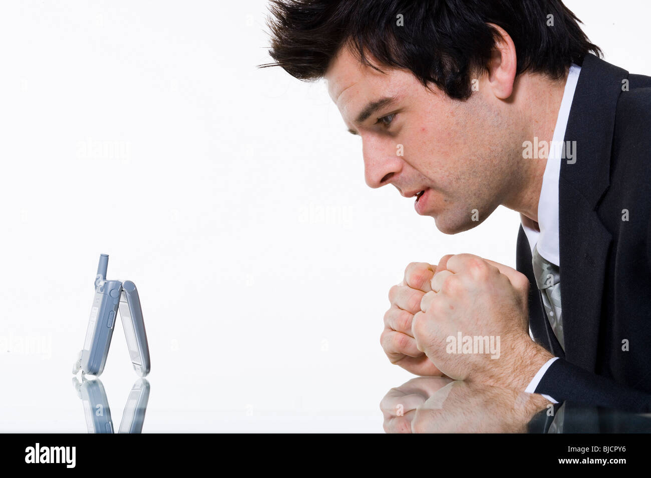Man waiting for a call Stock Photo - Alamy