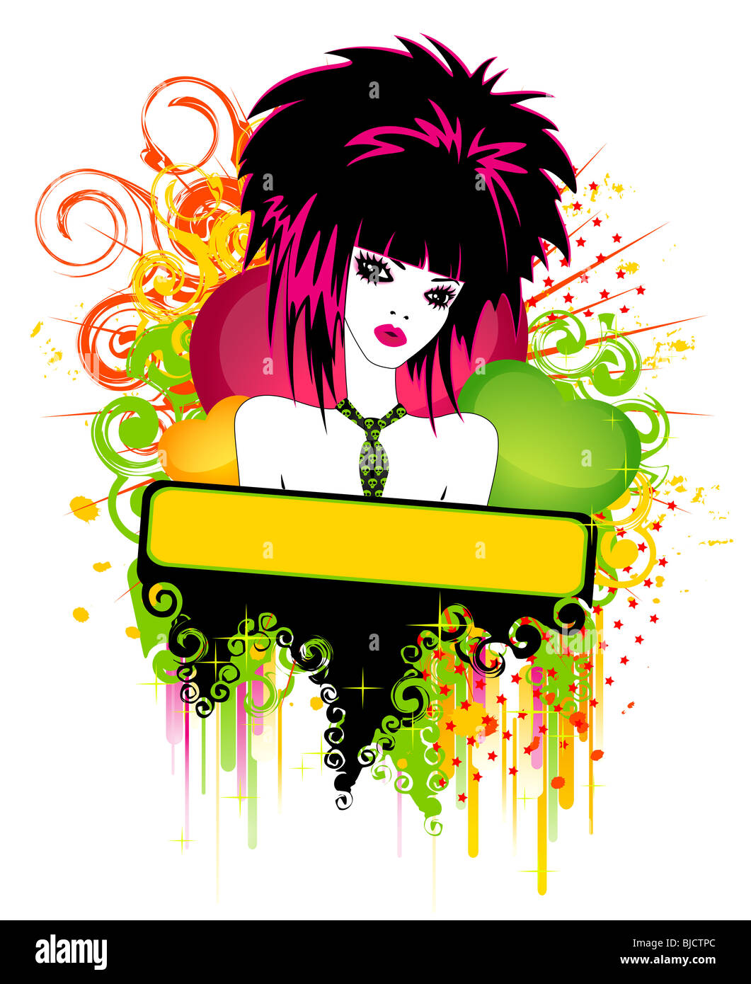 beautiful girl-queen of emo on abstract background Stock Photo - Alamy