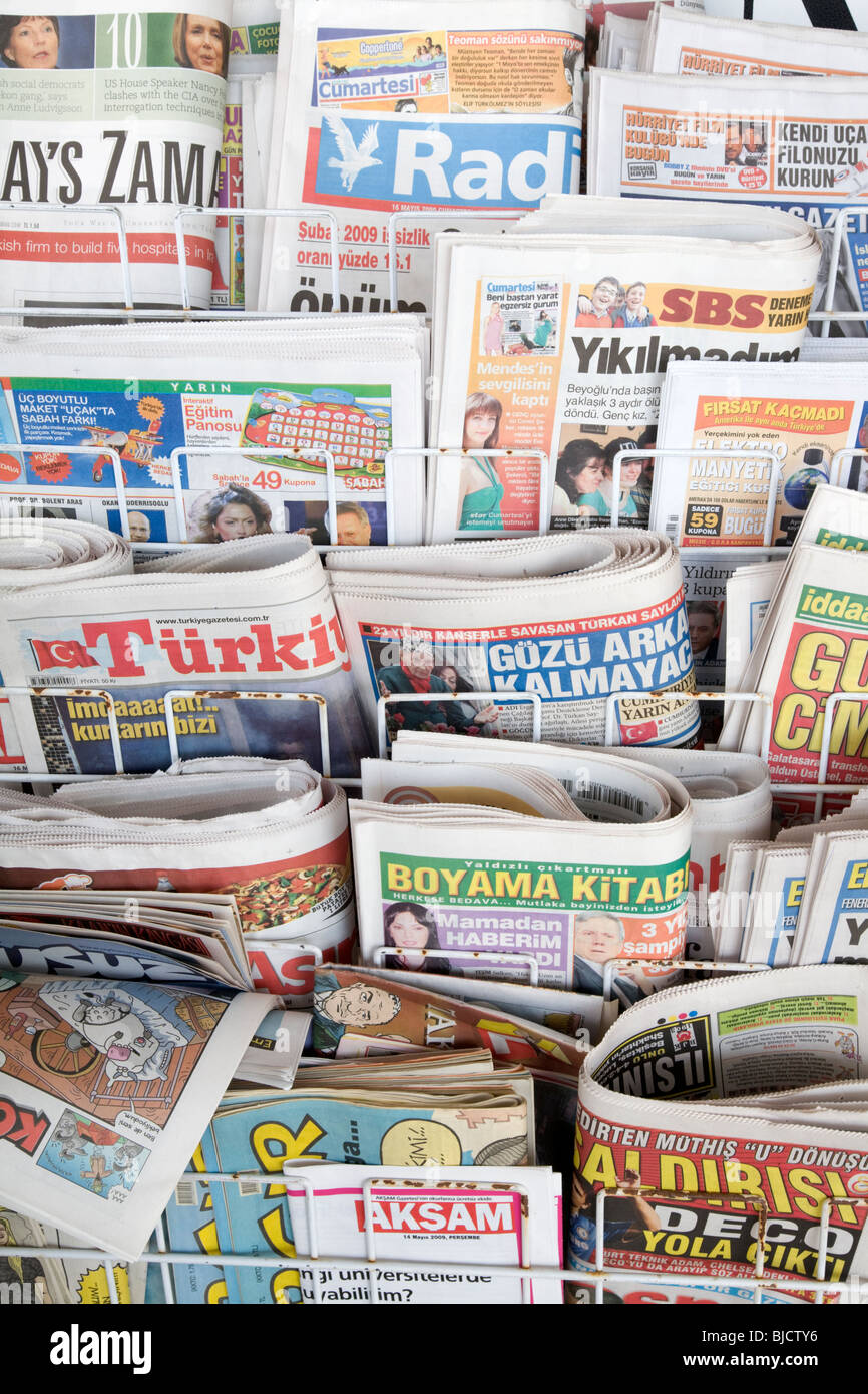 Turkish Newspapers And Magazines Bodrum Turkey Stock Photo - Alamy