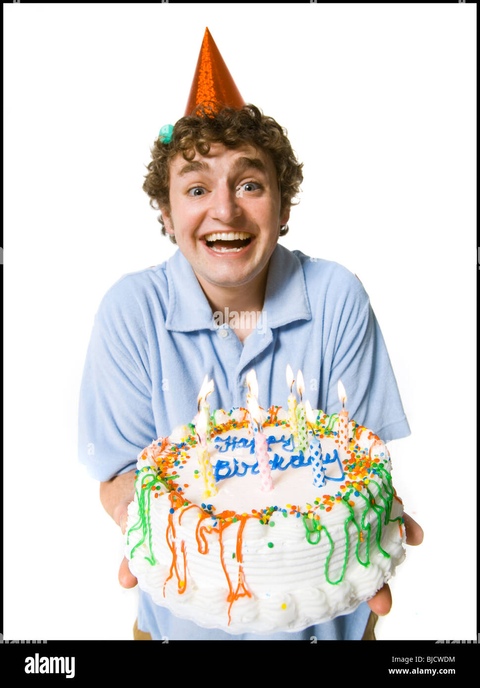 Man celebrating birthday Stock Photo - Alamy