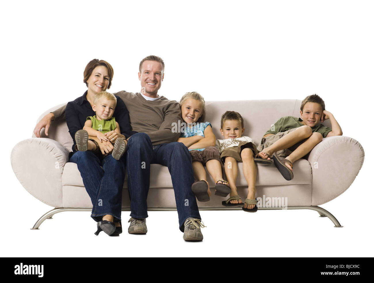 Family of 4 silhouette Cut Out Stock Images & Pictures - Alamy