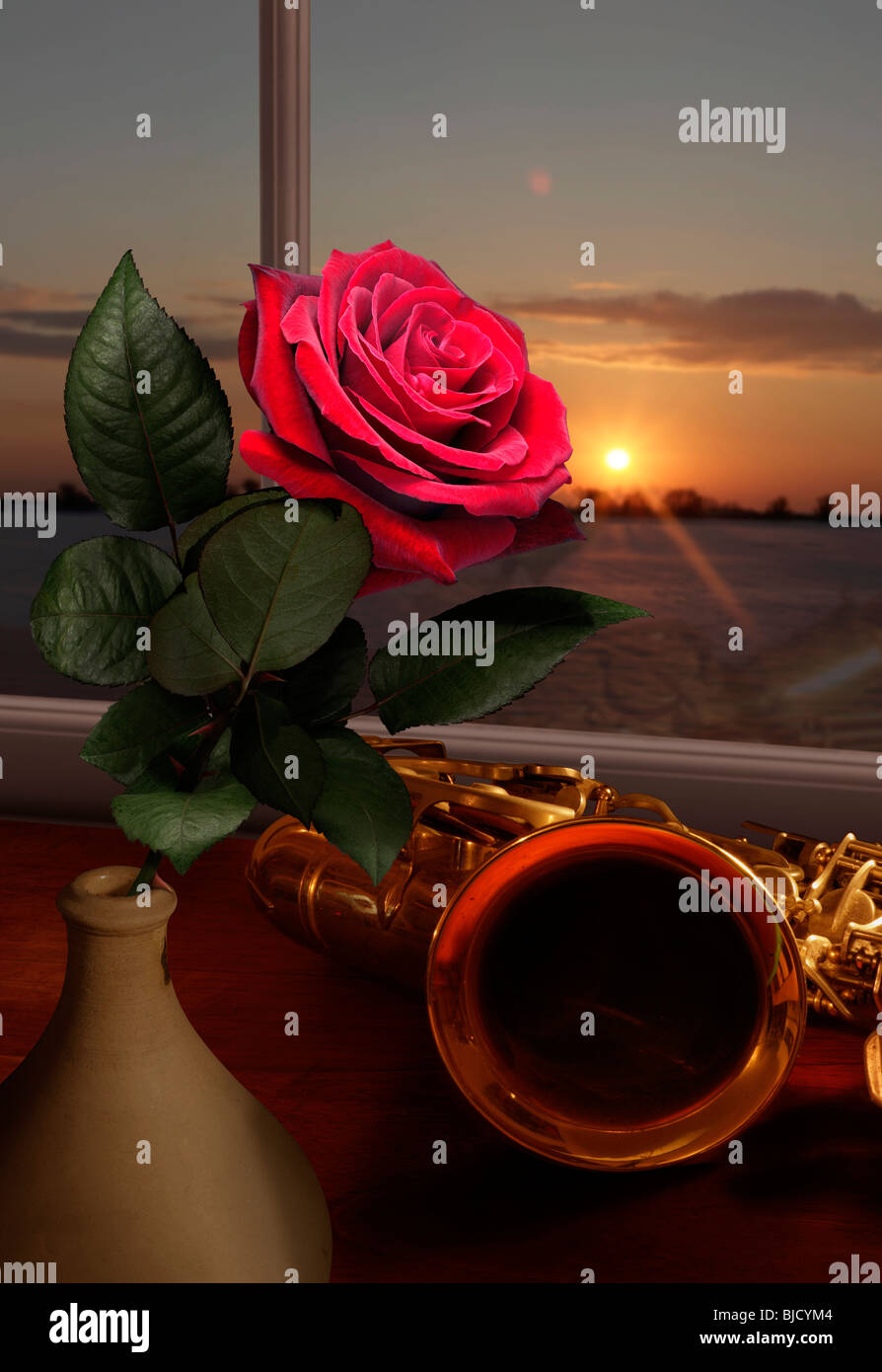 Red saxophone hi-res stock photography and images - Alamy