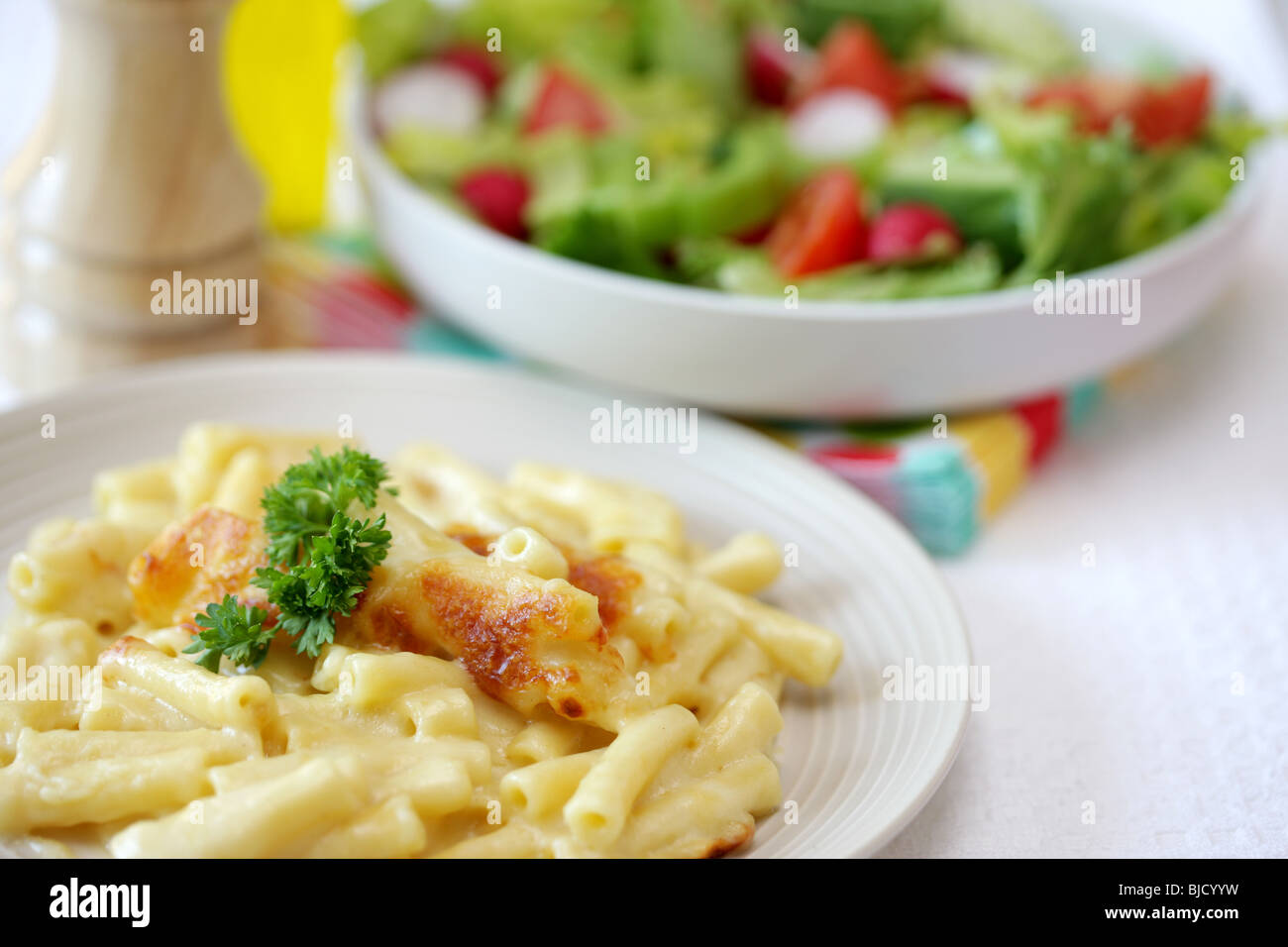 Freshly Cooked Italian Style Macaroni Cheese Pasta Meal With No People ...