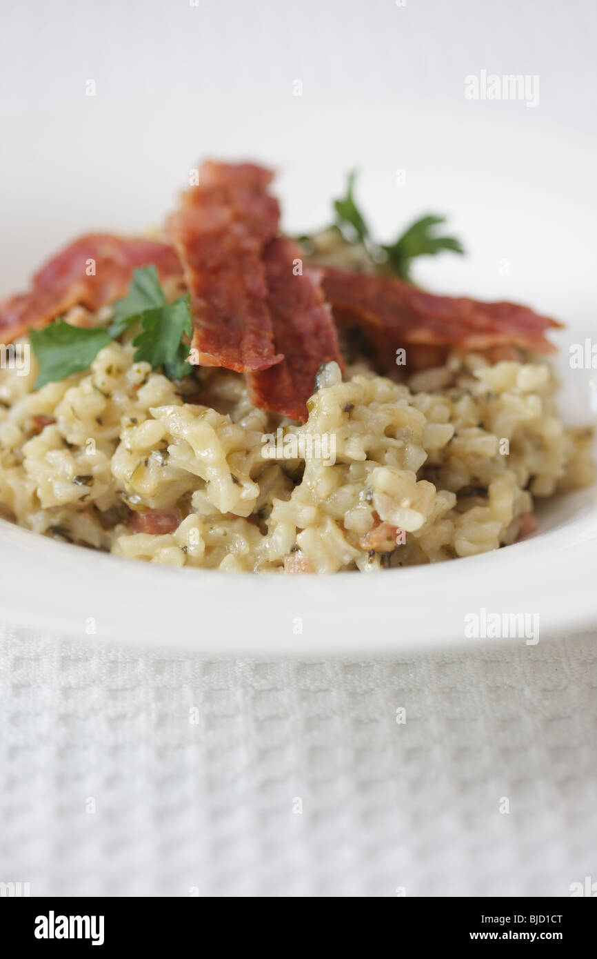 Pancetta and Parmesan Risotto Stock Photo - Alamy