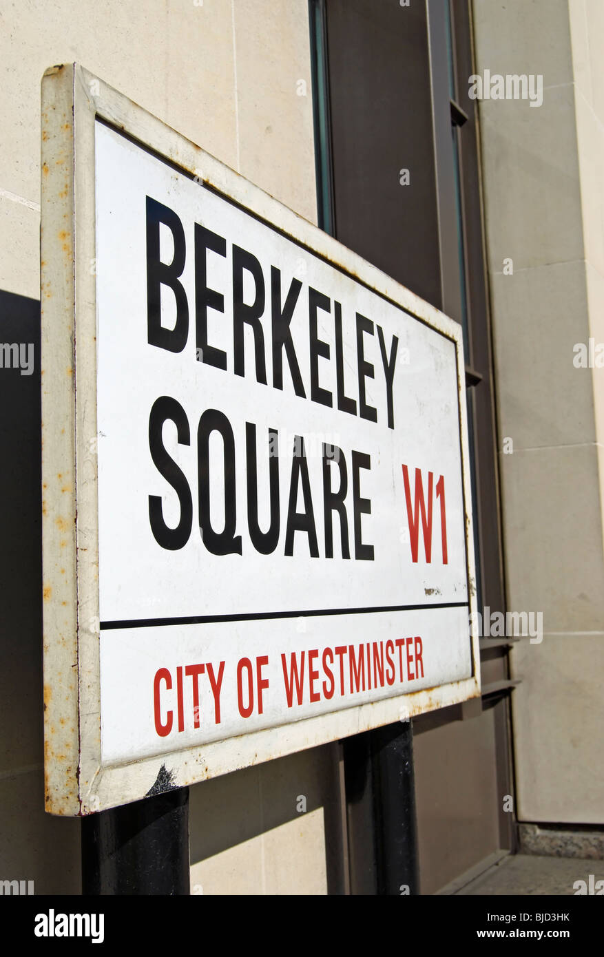 street name plate for berkeley square, mayfair, london, england Stock ...