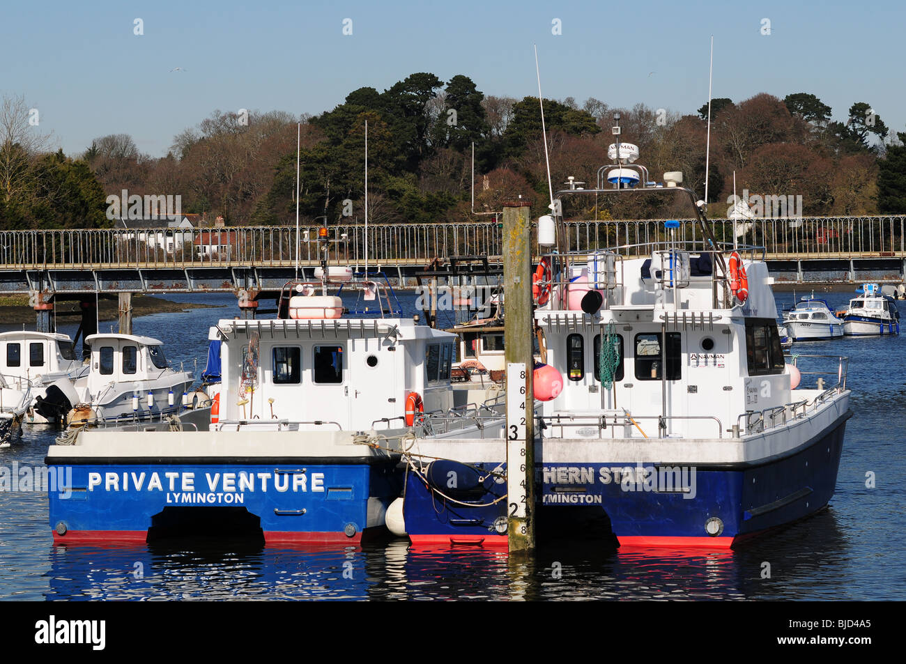 Two fishing boats moored near Lymington Quay, Hampshire UK Stock Photo ... Two fishing boats moored near Lymington Quay, Hampshire UK Stock Photo ...