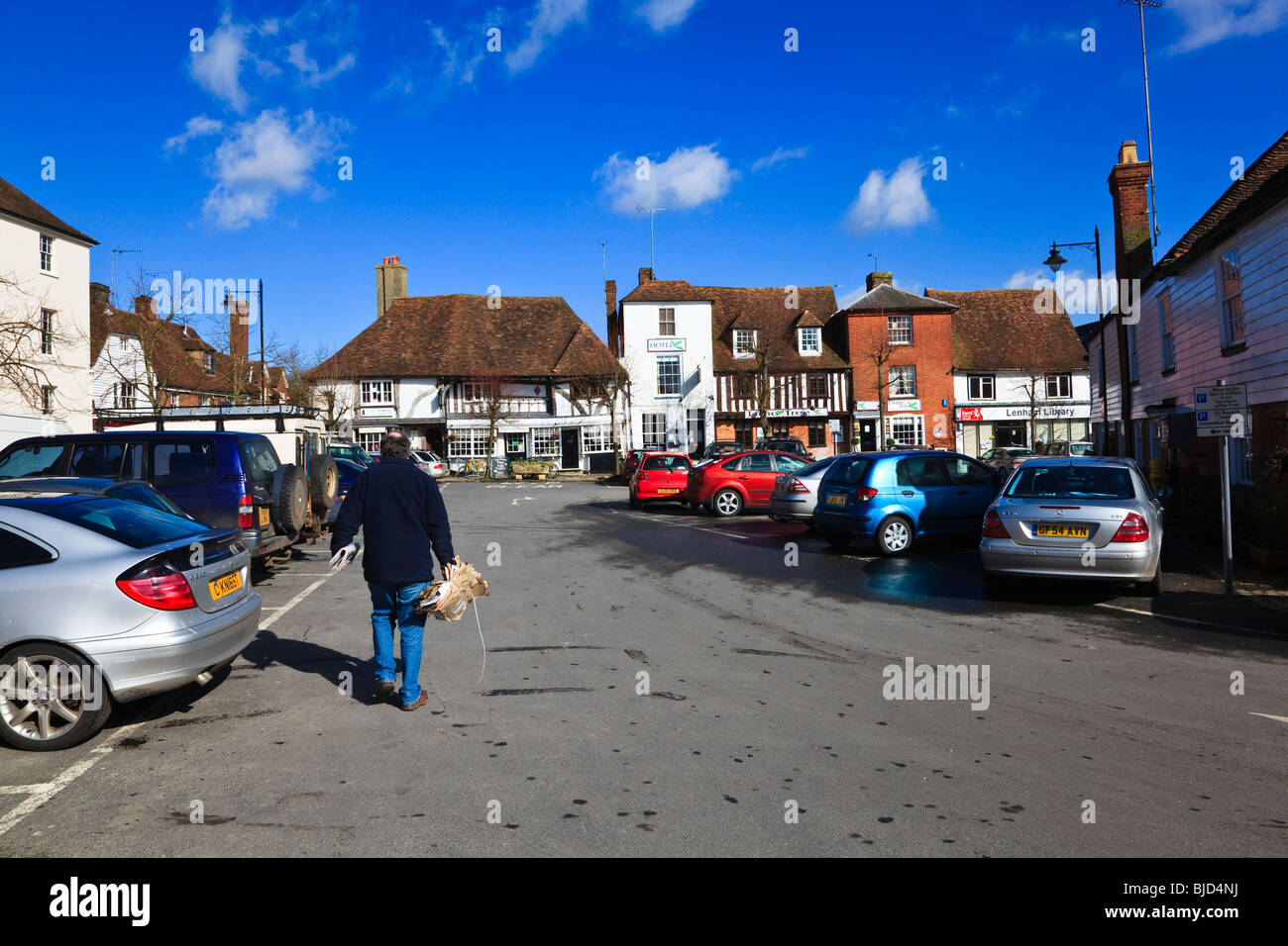 Center of a Typical Kent Village, with car park in the Square, and Half ...
