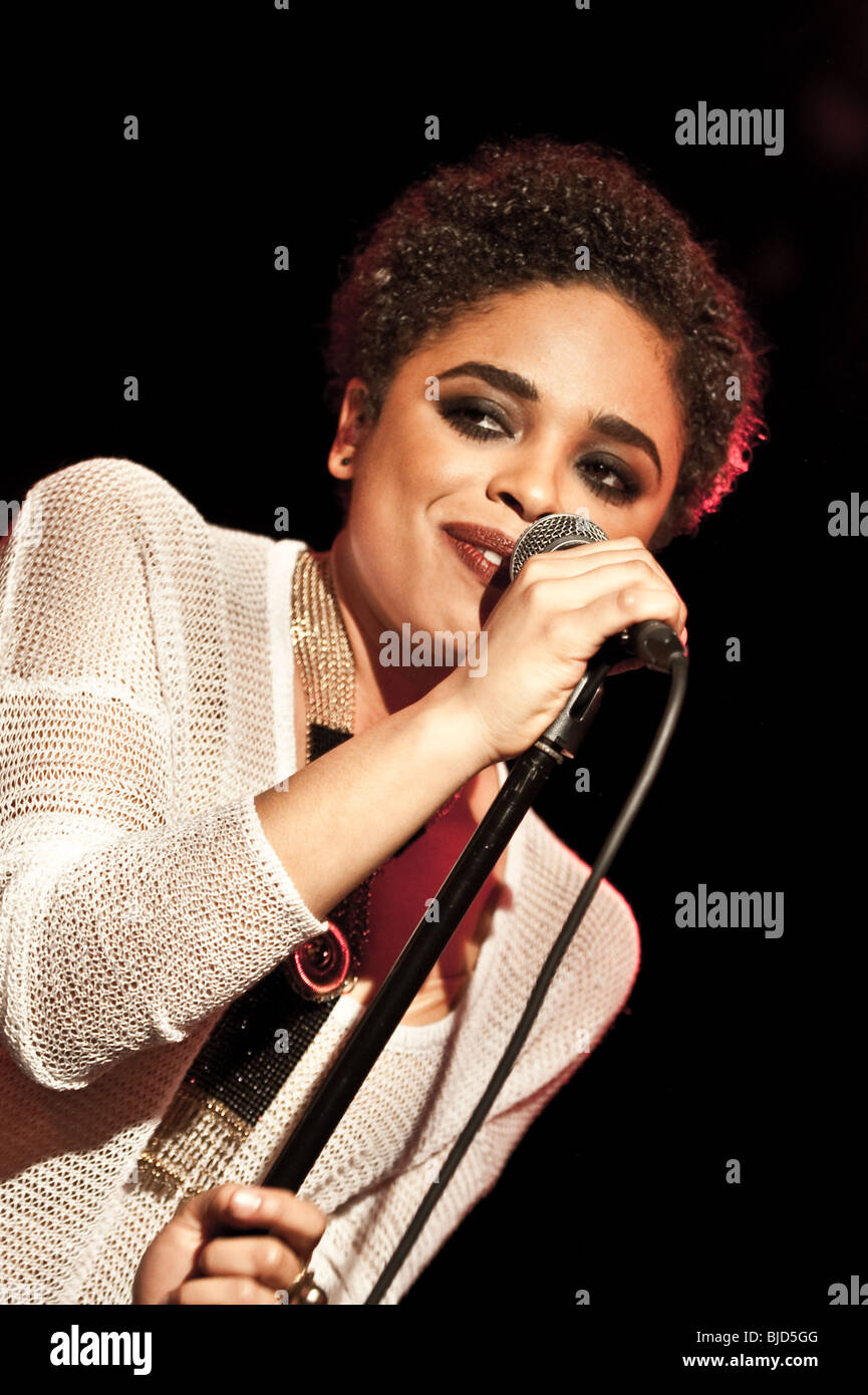 Singer/songwriter Rox (Roxanne Tataei) on stage in London, UK Stock ...