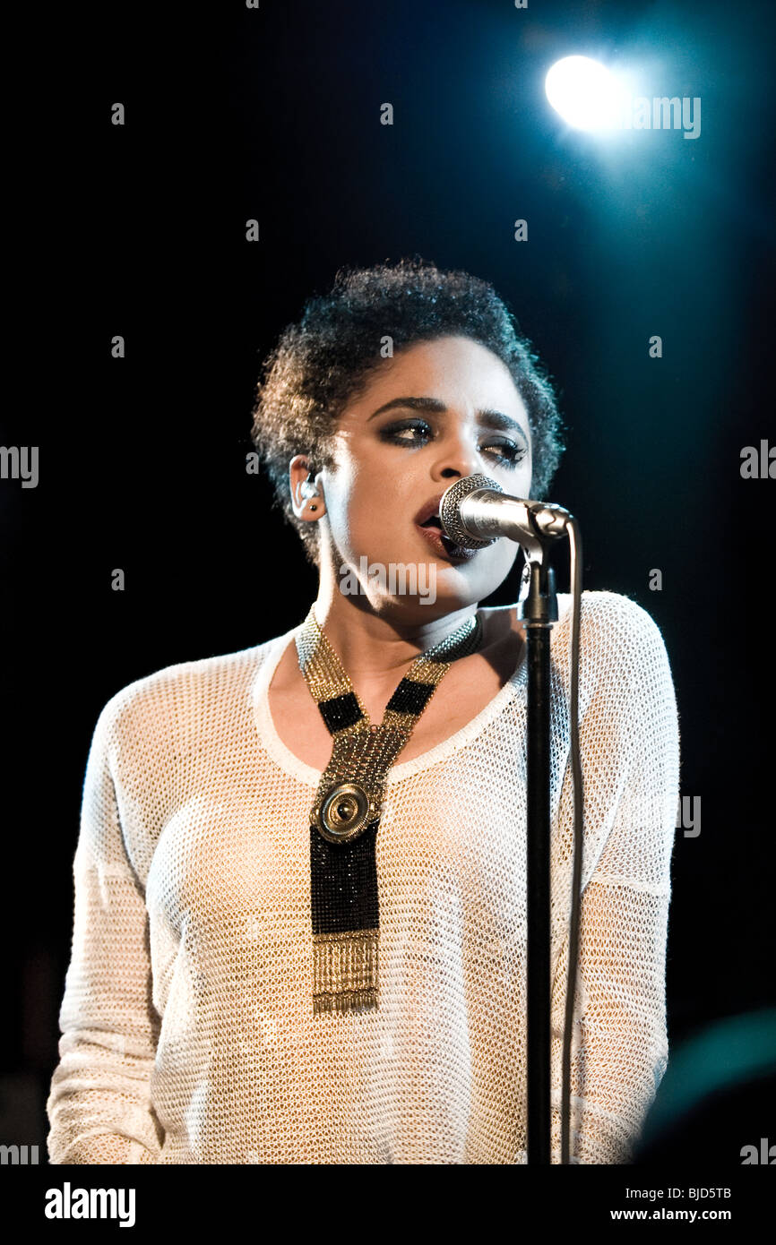 Singer/songwriter Rox (Roxanne Tataei) on stage in London, UK Stock ...