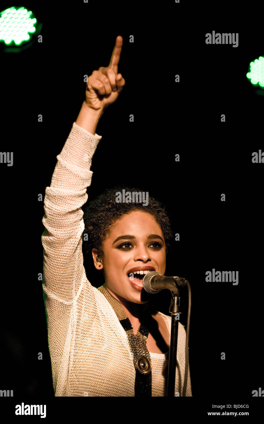 Singer/songwriter Rox (Roxanne Tataei) on stage in London, UK Stock ...