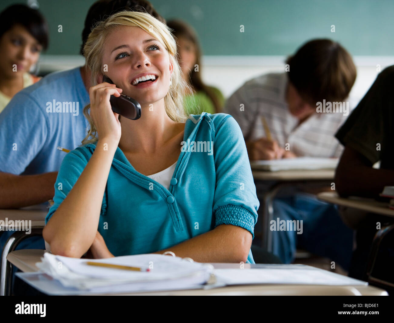 Student in a classroom Stock Photo - Alamy