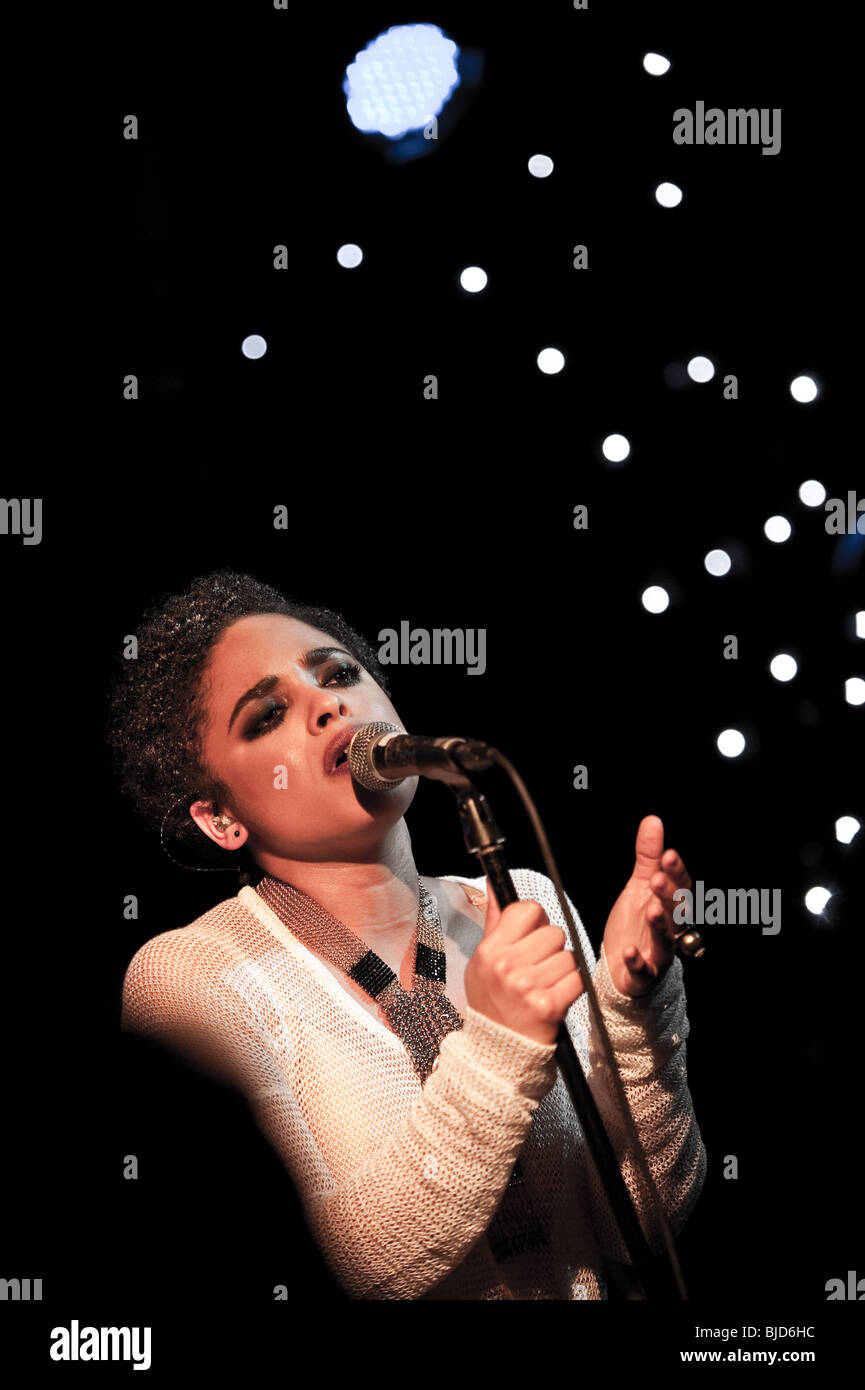 Singer/songwriter Rox (Roxanne Tataei) on stage in London, UK Stock ...