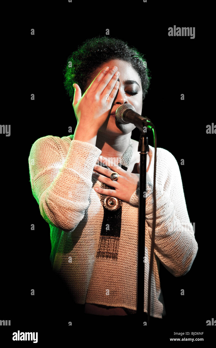 Singer/songwriter Rox (Roxanne Tataei) on stage in London, UK Stock ...