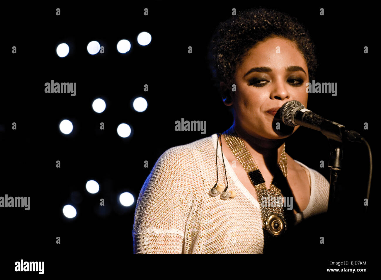 Singer/songwriter Rox (Roxanne Tataei) on stage in London, UK Stock ...