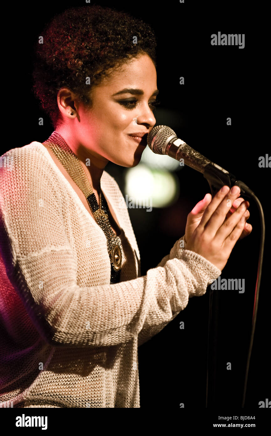 Singer/songwriter Rox (Roxanne Tataei) on stage in London, UK Stock ...