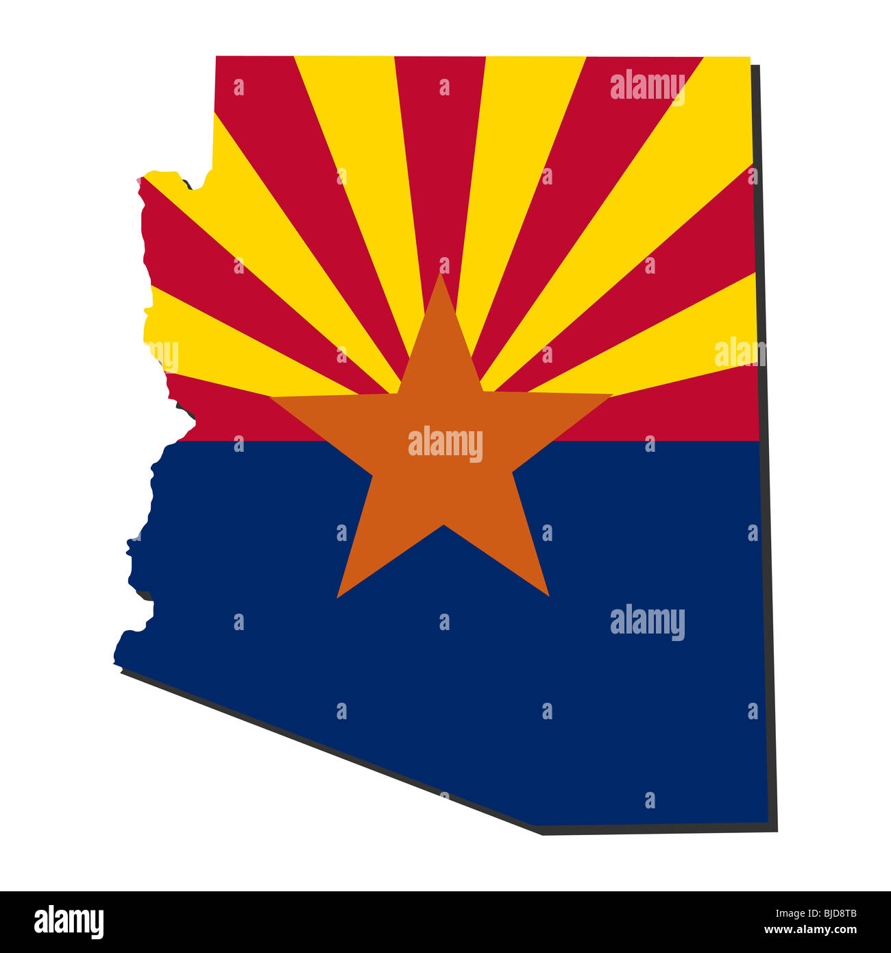 Map and flag of the State of Arizona illustration Stock Photo - Alamy