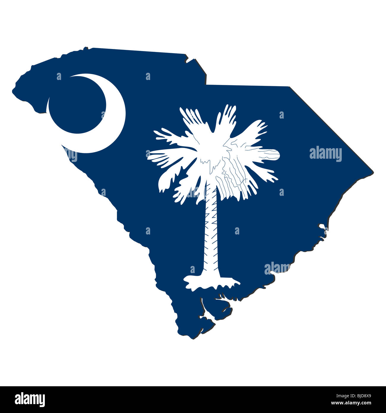 Map and flag of the State of South Carolina illustration Stock Photo ...