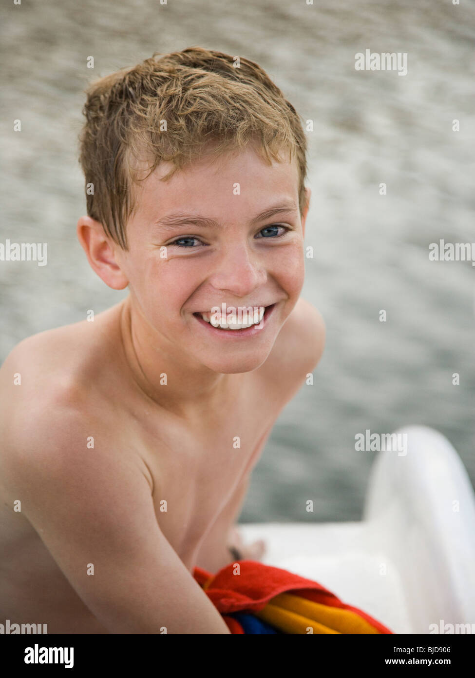 Boy at the beach Stock Photo - Alamy