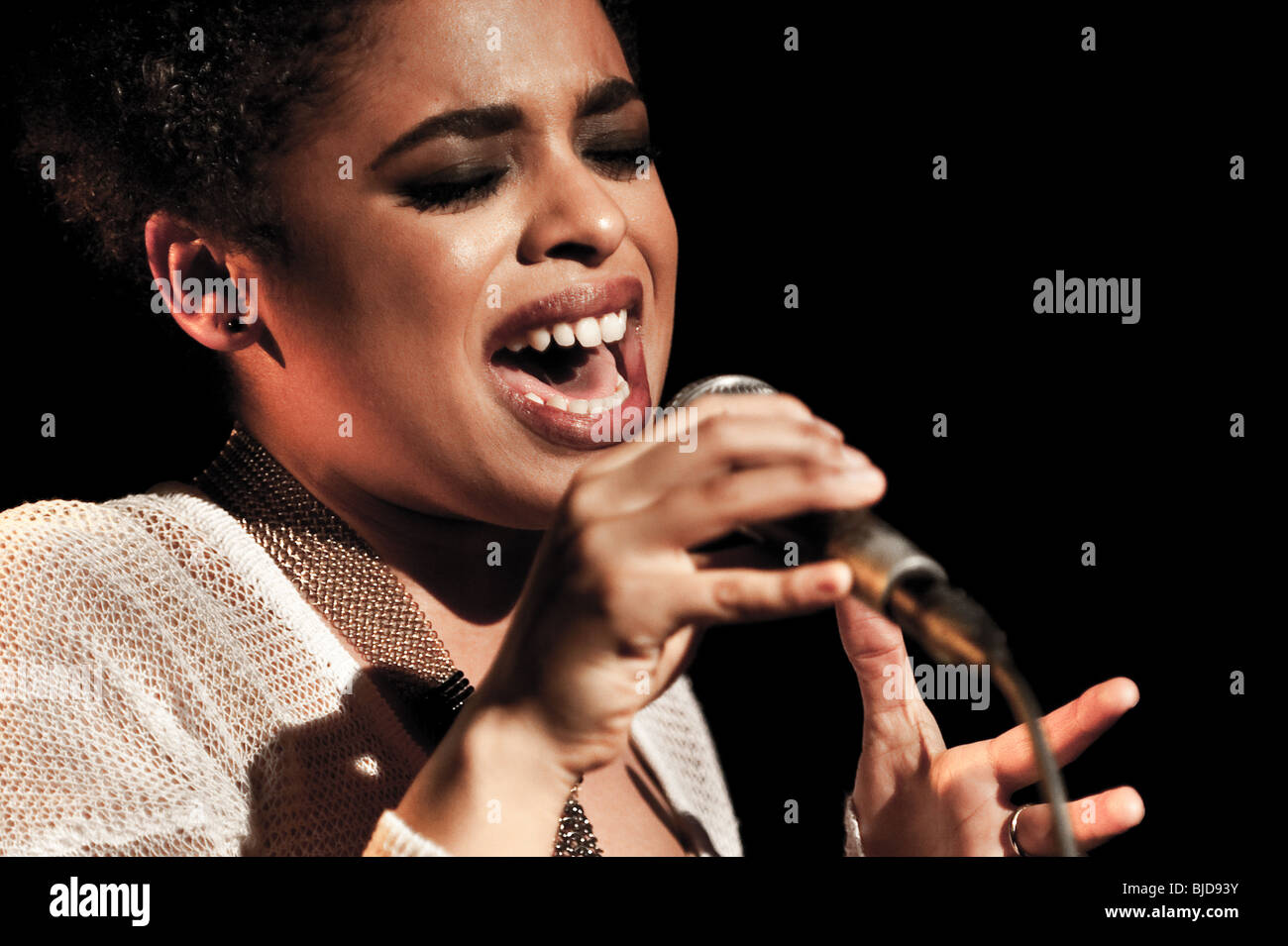 Singer/songwriter Rox (Roxanne Tataei) on stage in London, UK Stock ...