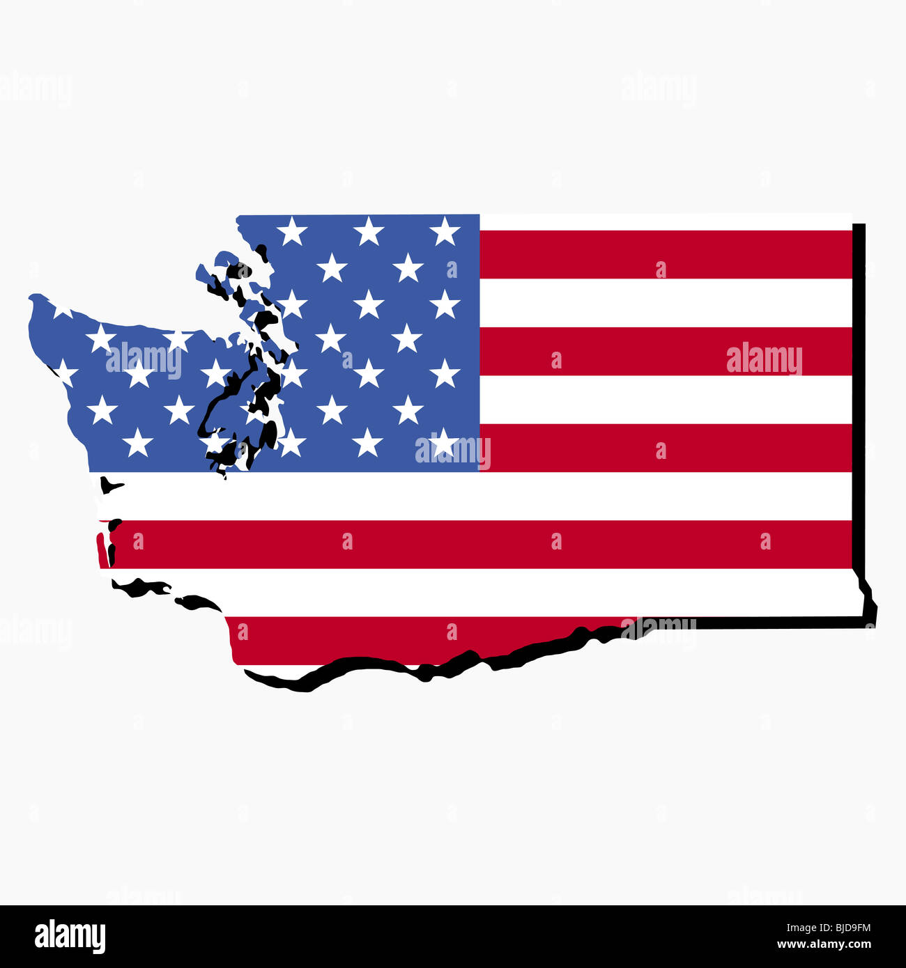 Map of the state of washington Cut Out Stock Images & Pictures - Alamy