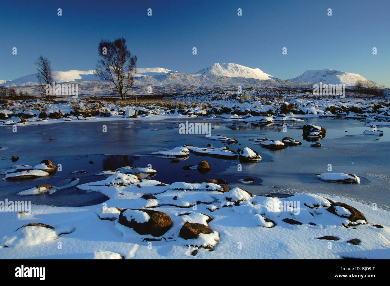 The River Ba and the Bridge of Orchy Mountains Rannoch Moor Argyll ...