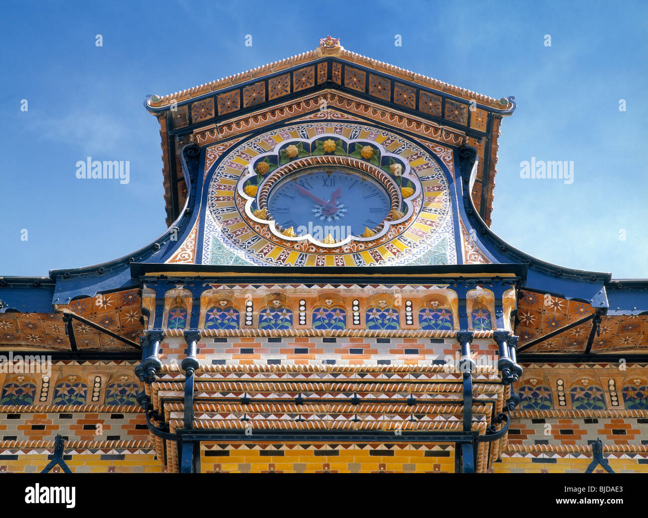 Ornate clock at the Menier chocolate factory at Noisiel designed by ...