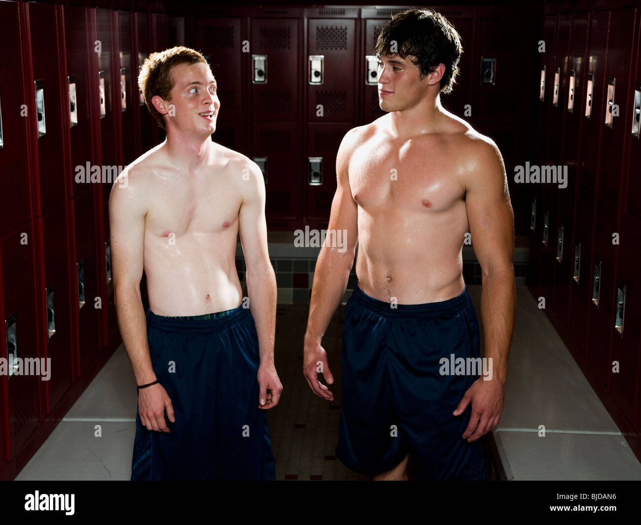 Two High School students in a locker room Stock Photo - Alamy Two High School students in a locker room Stock Photo - Alamy