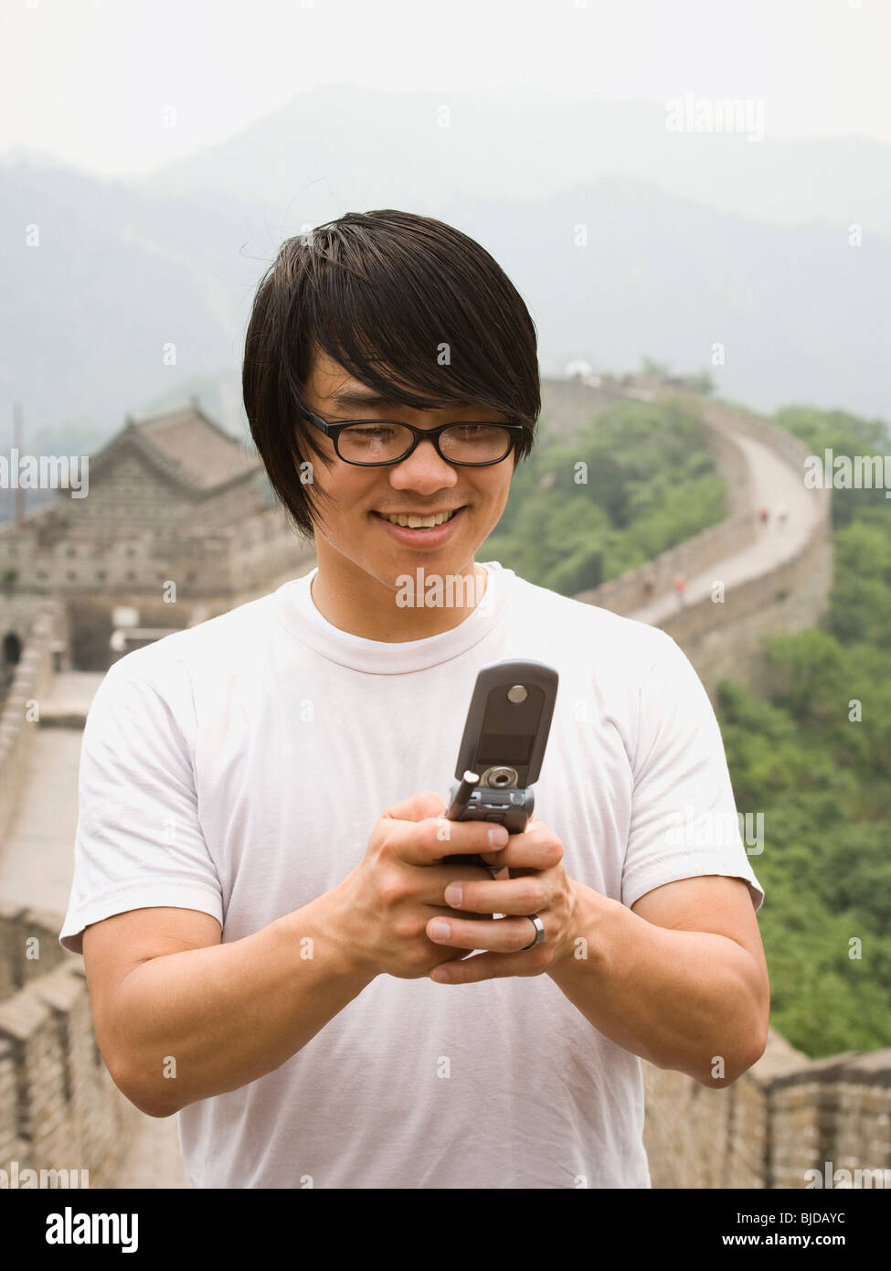 Happy man great wall china hi-res stock photography and images - Alamy