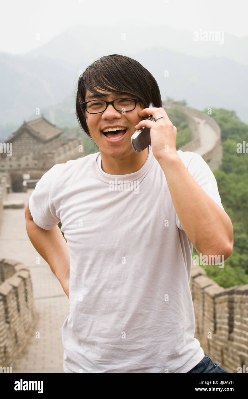 Happy man great wall china hi-res stock photography and images - Alamy