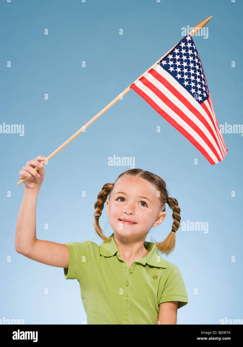 Child with American flag Stock Photo - Alamy