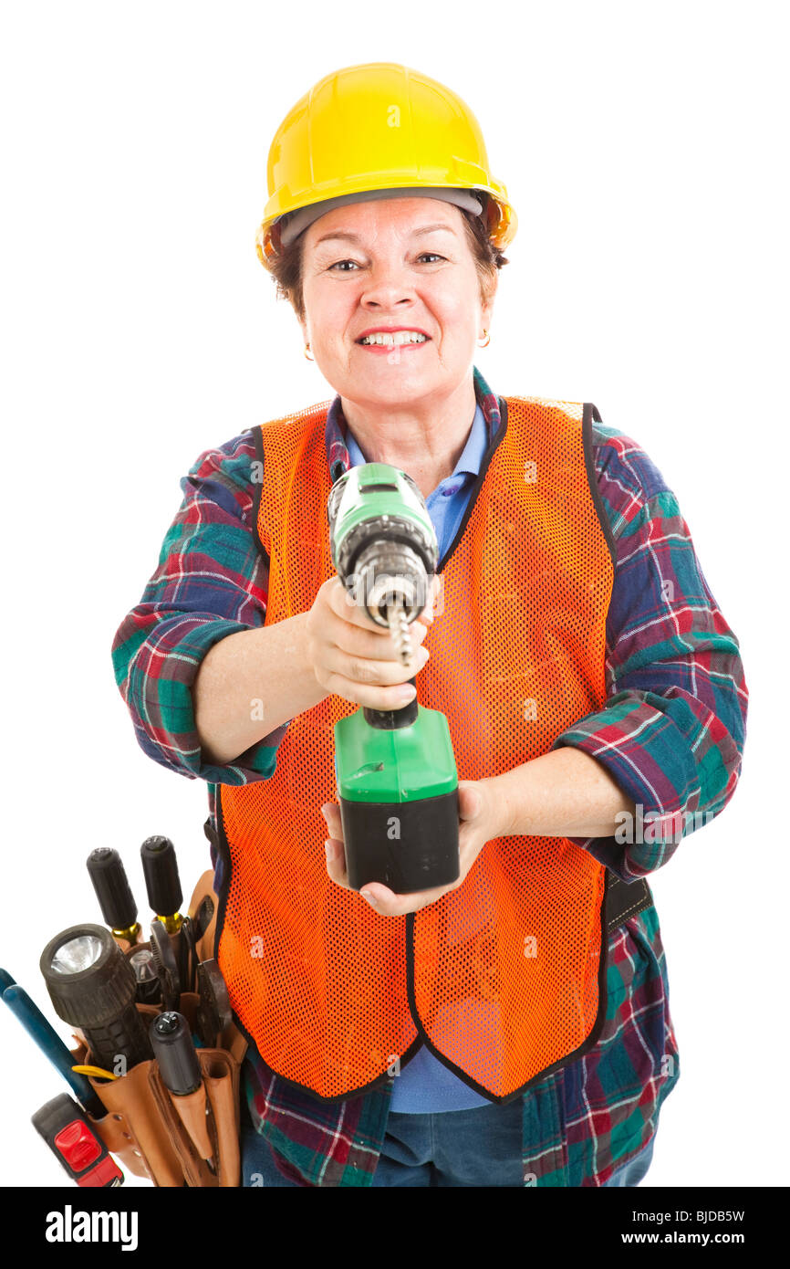 Female construction worker holding hi-res stock photography and images ...