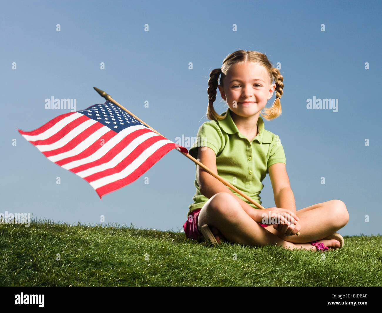 Child with American flag Stock Photo - Alamy