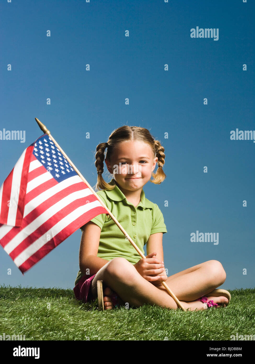 Child with American flag Stock Photo - Alamy