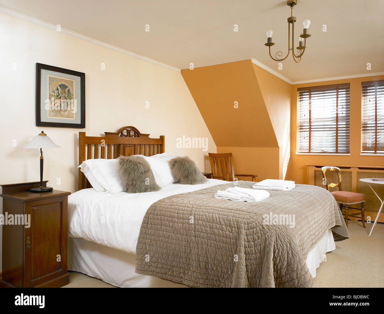 Bedroom interior in UK house Stock Photo - Alamy