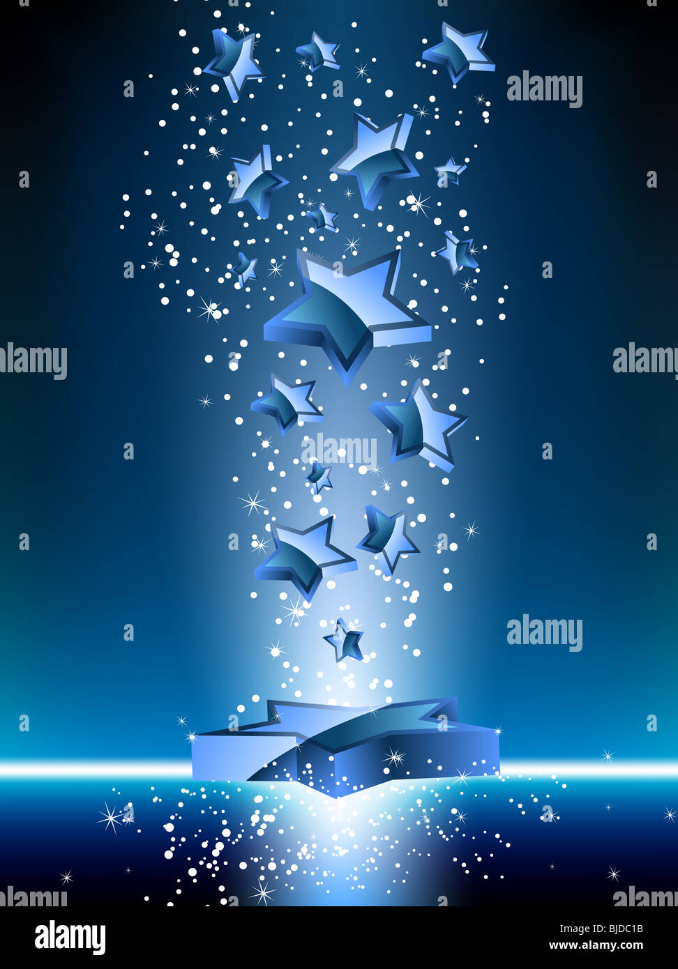 Blue 3D Stars Background Stock Photo - Alamy