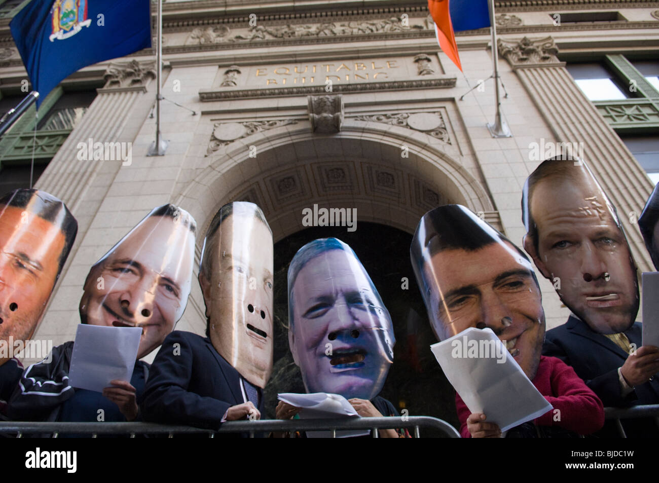 Opponents of Bruce Ratner's Atlantic Yards project protest in front of ...