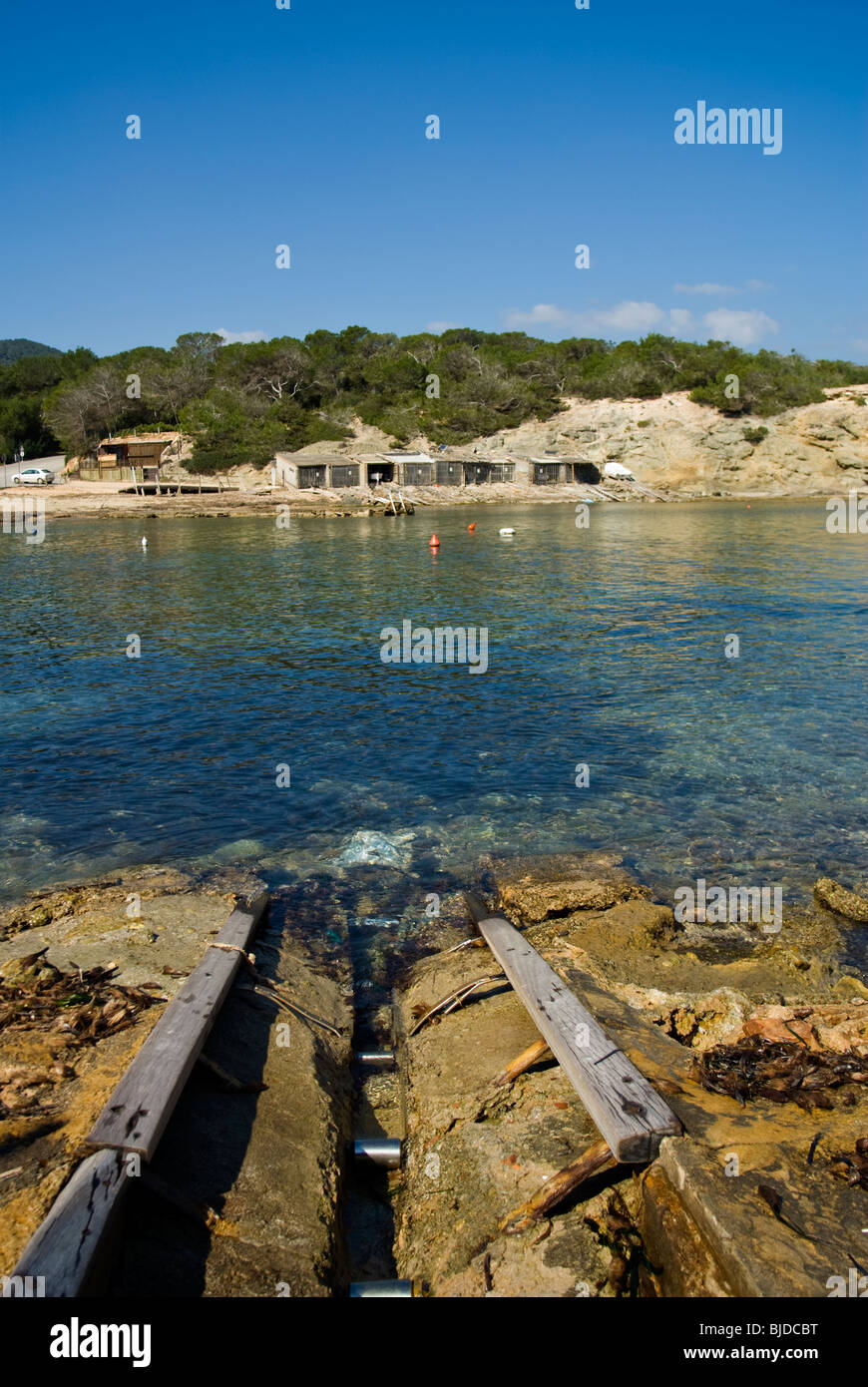 Boat huts as seen from a boat hut ramp Stock Photo - Alamy