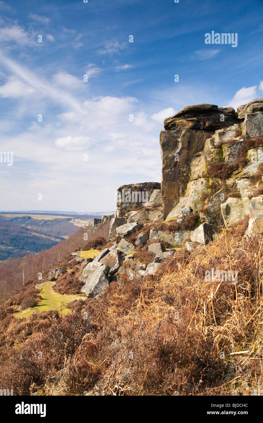 Curbar Edge in the Derbyshire Peak District National Park England Stock ...